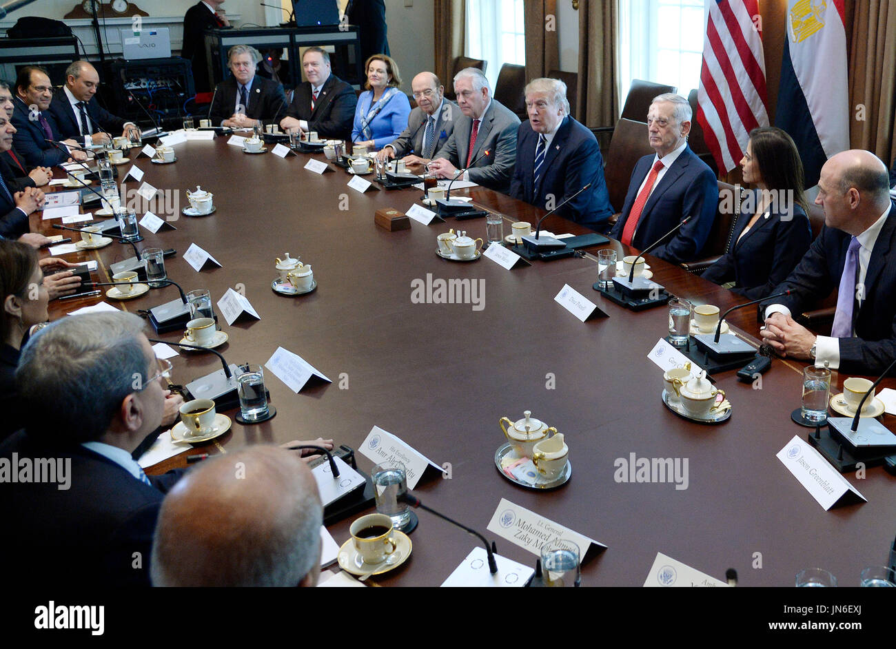United States President Donald Trump speaks as President Abdel Fattah ...