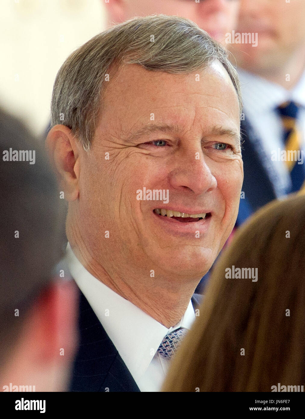 Chief Justice of the United States John Roberts on the Colonnade as he ...