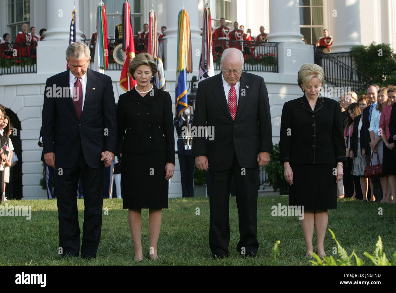 United States President George W. Bush, first lady Laura Bush and US ...