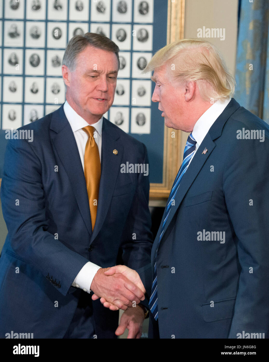 United States President Donald J. Trump shakes hands with US Senator ...