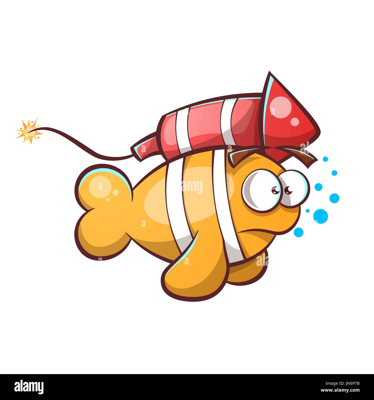 Cartoon fish with rocket Stock Vector Image & Art - Alamy