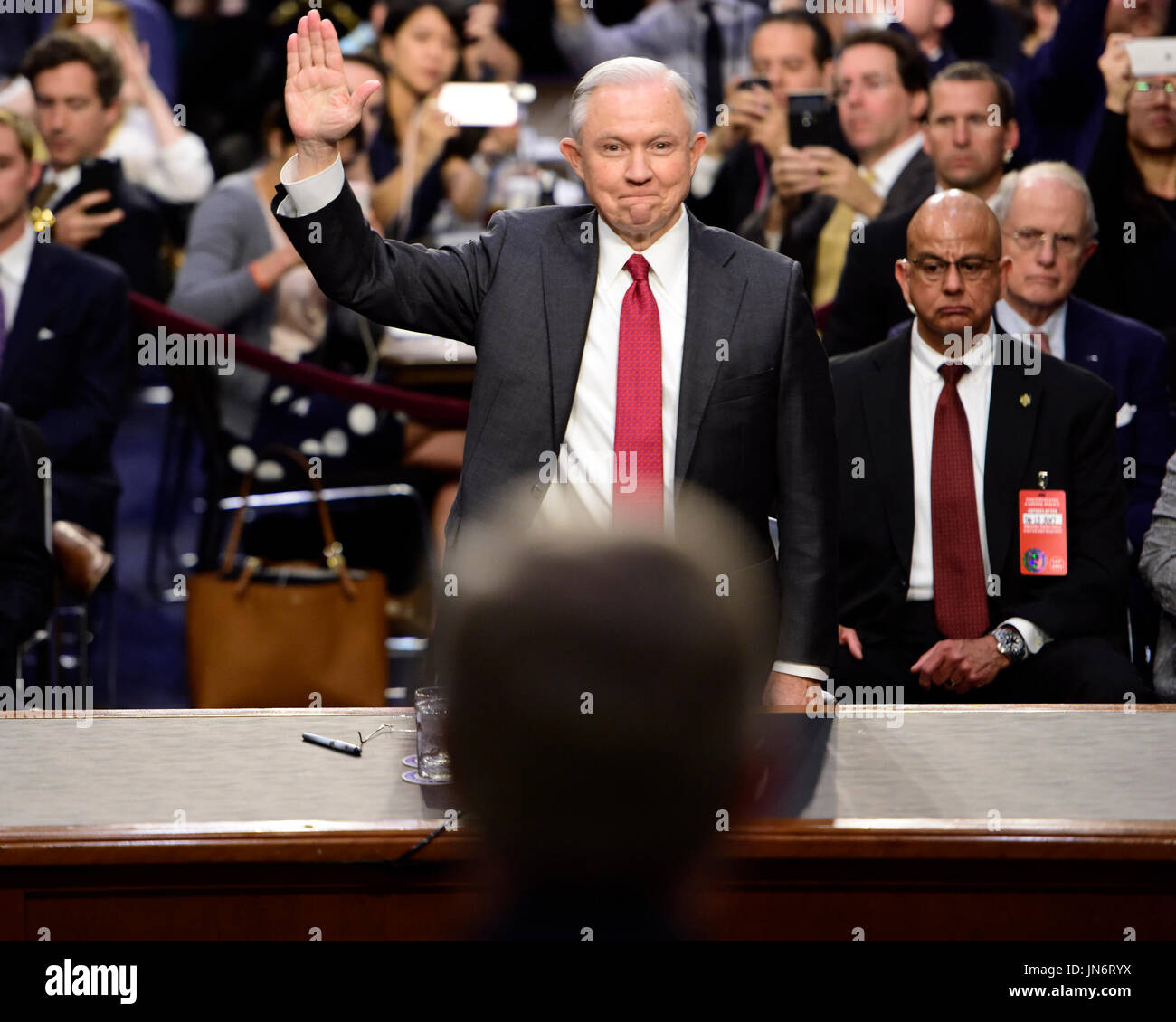 United States Attorney General Jeff Sessions is sworn-in to give ...