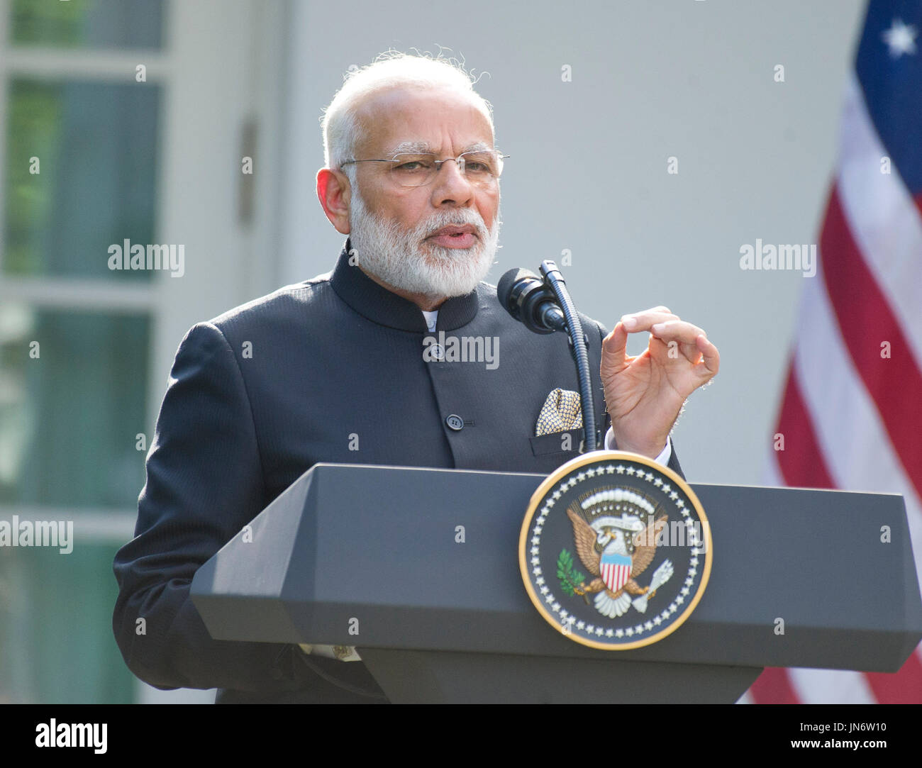 Prime Minister Narendra Modi of India delivers a joint statement with ...