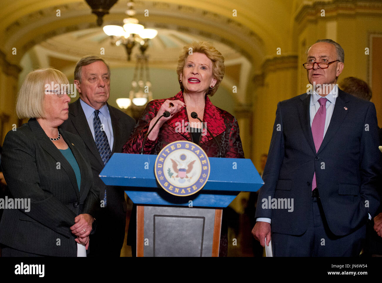 United States Senator Debbie Stabenow (Democrat of Michigan) speaks to ...