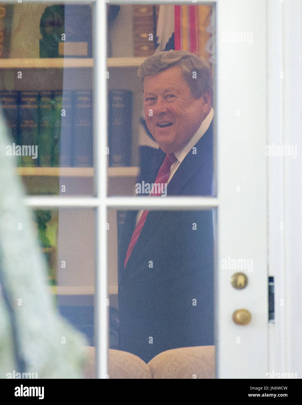 First lady Melania Trump's Dad, Viktor Knavs, in the Oval Office prior ...