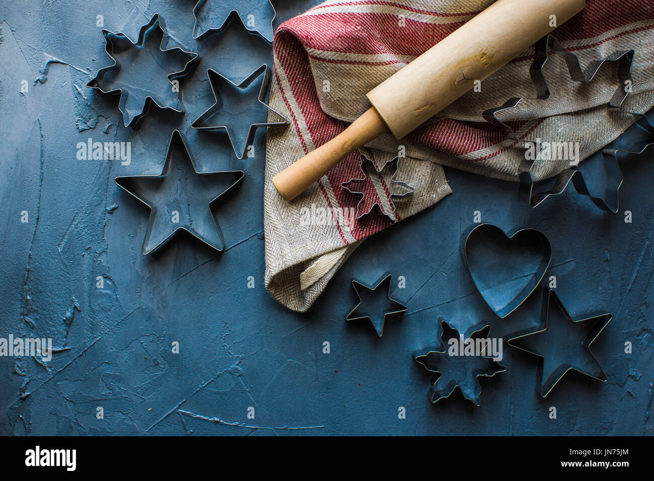Baking staff for cookies on grey concrete background Stock Photo - Alamy