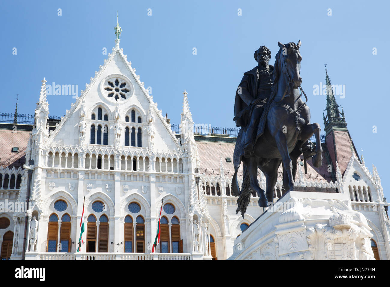 Statue of former Hungarian Prime Minister Count Gyula Andrassy situated ...