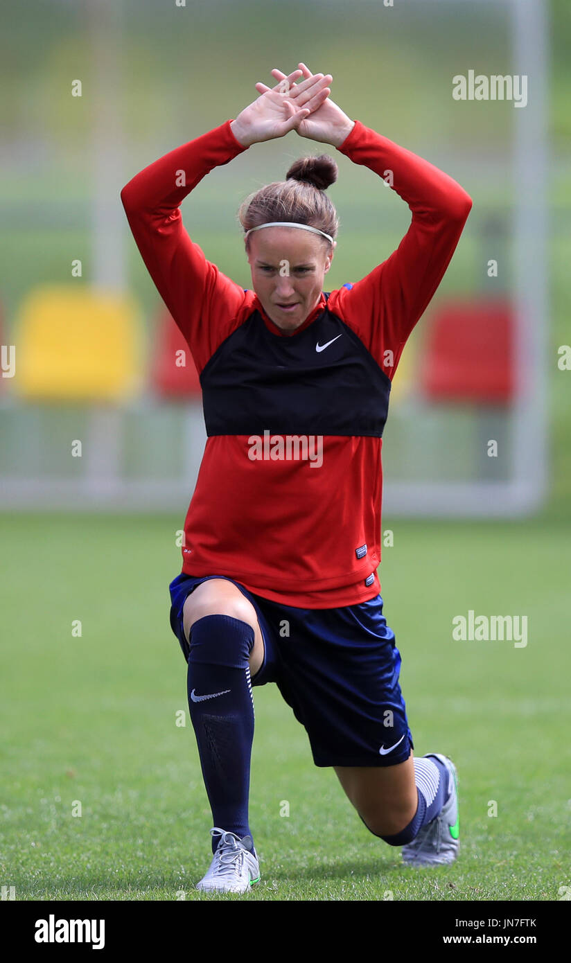 England Women's Casey Stoney during a training session at Sporting 70 ...