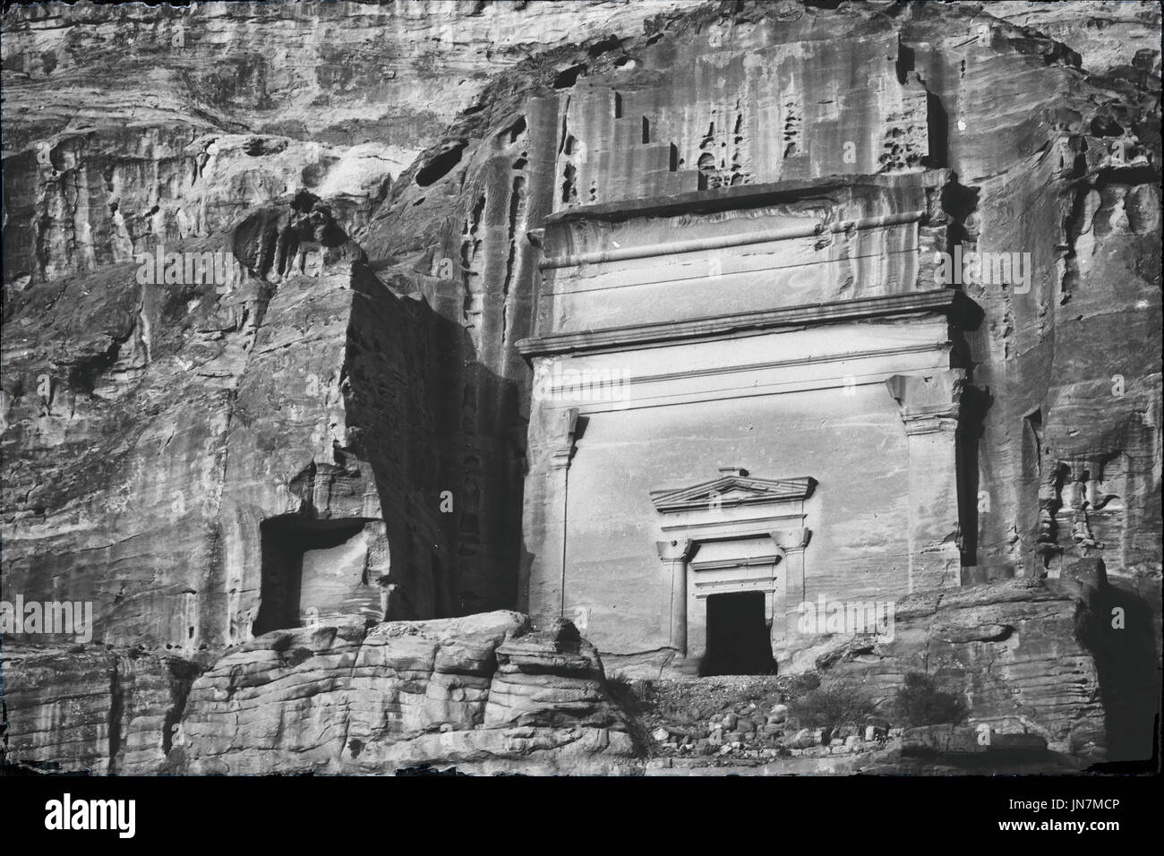 tomb in the antique site of petra in jordan the beautiful wonder of the ...