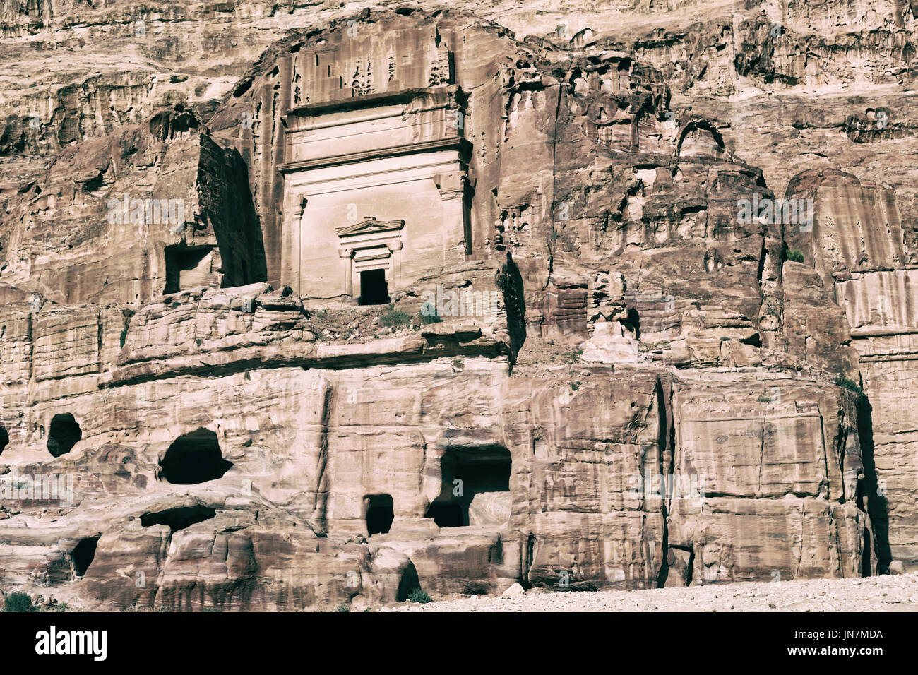 tomb in the antique site of petra in jordan the beautiful wonder of the ...