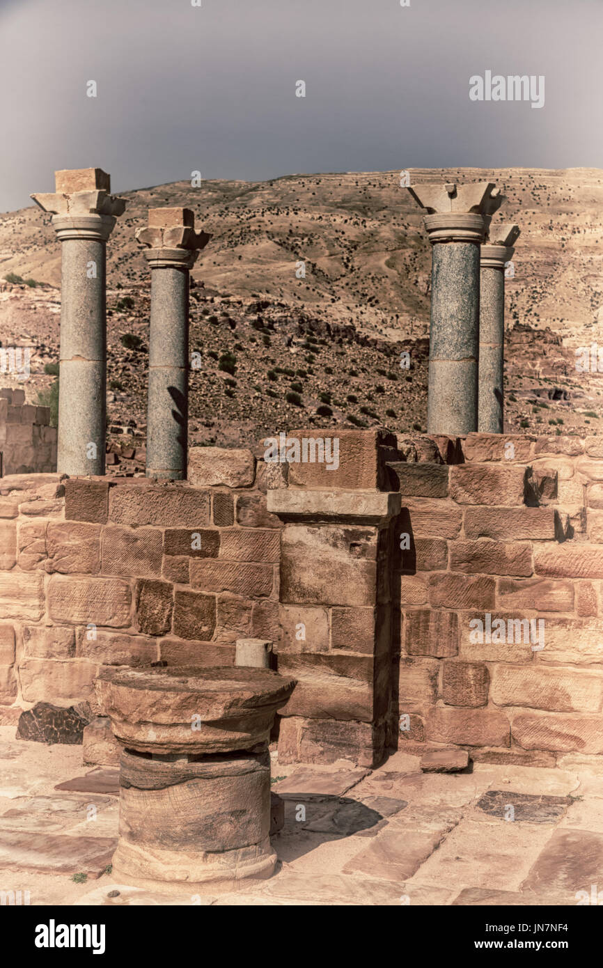 in petra jordan the view of the monuments from the ruins of the antique ...