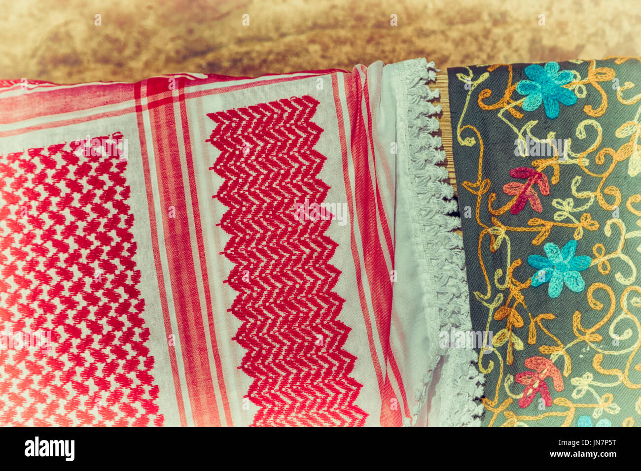 the texture of the cotton traditional symbolic arabian scarf like ...