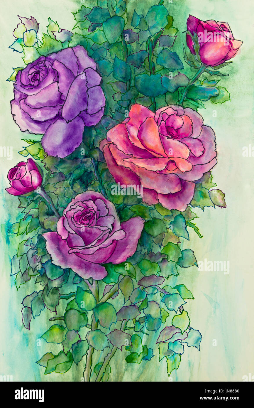 Rose Bush Painting