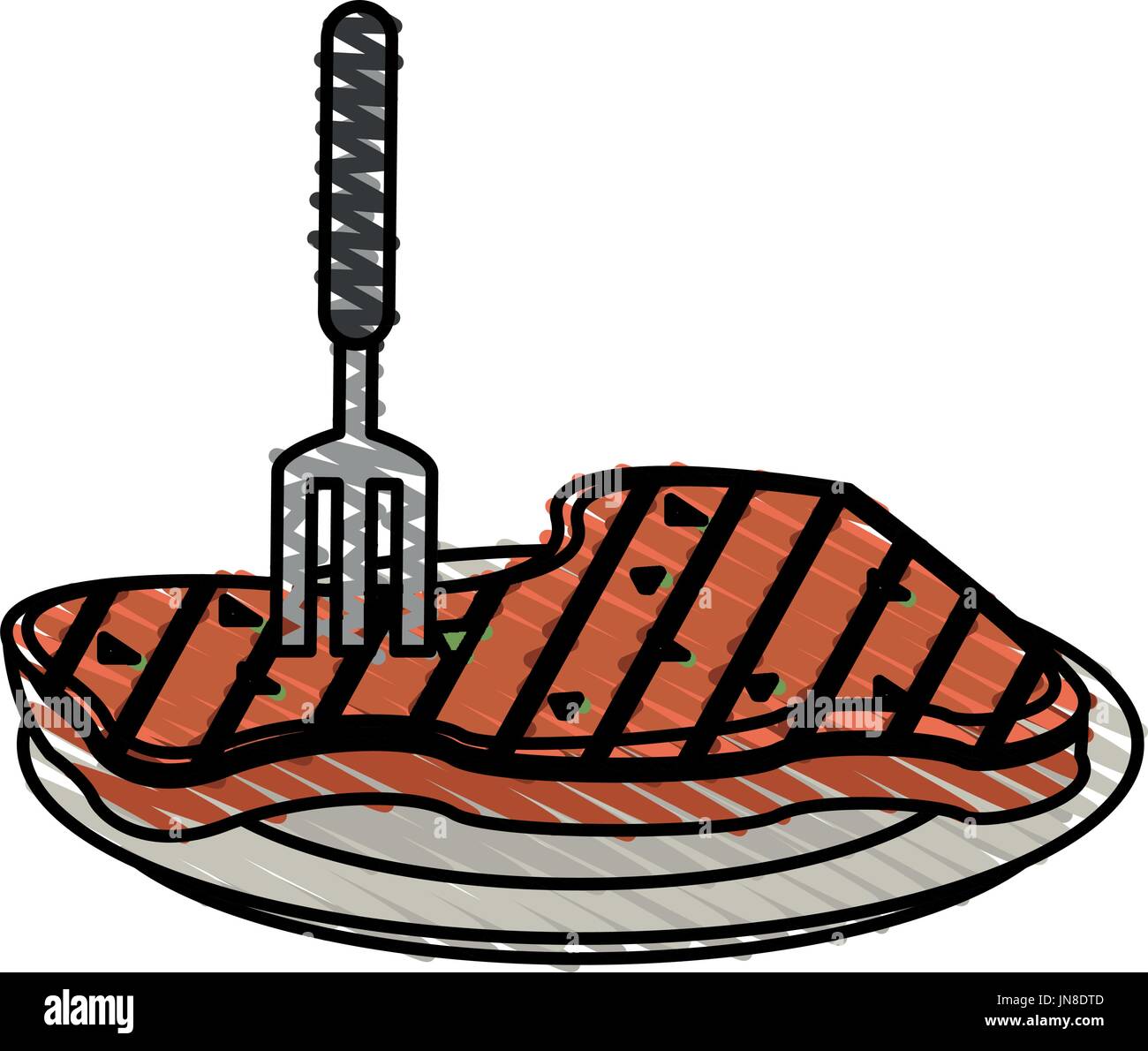 grilled meat vector illustration Stock Vector Image & Art - Alamy