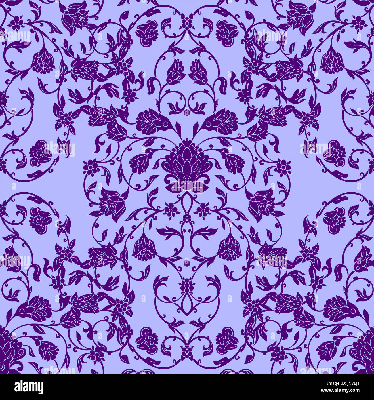 intricate seamless pattern in Eastern style in violet color. Ornate ...