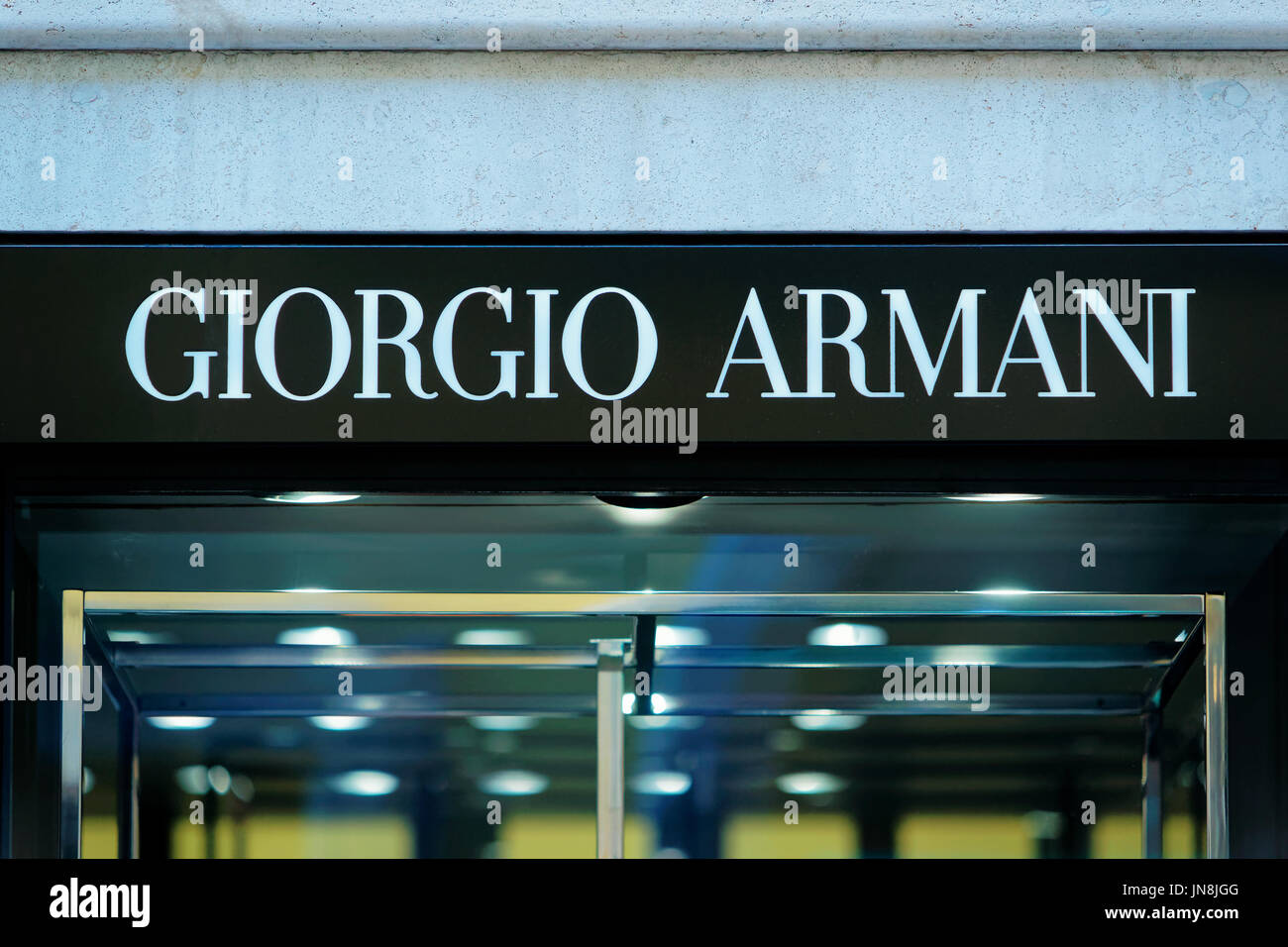 Giorgio armani shop sign hi-res stock photography and images - Alamy