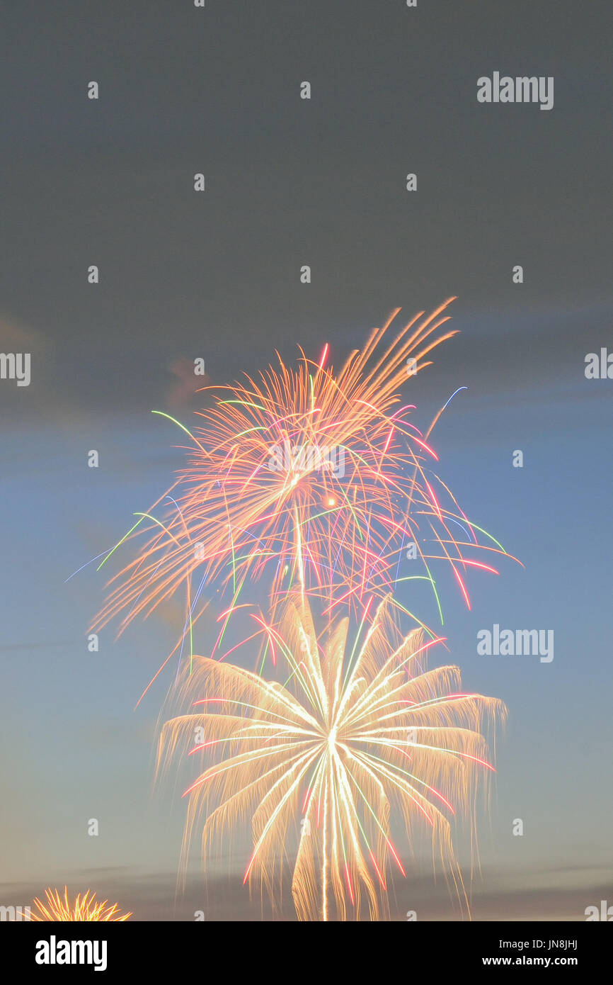 Background colorful Summer Fireworks display Stock Photo - Alamy