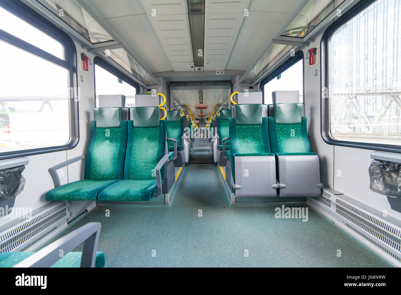 interior of a modern suburban train Stock Photo - Alamy