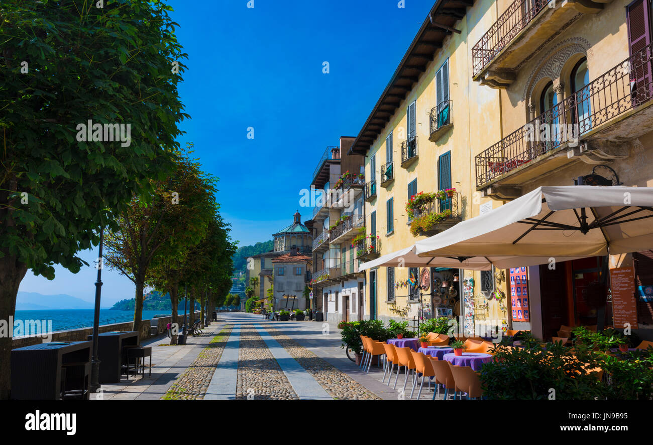 The lake promenade in Cannobio - Lago Maggiore, Verbania, Piemont ...