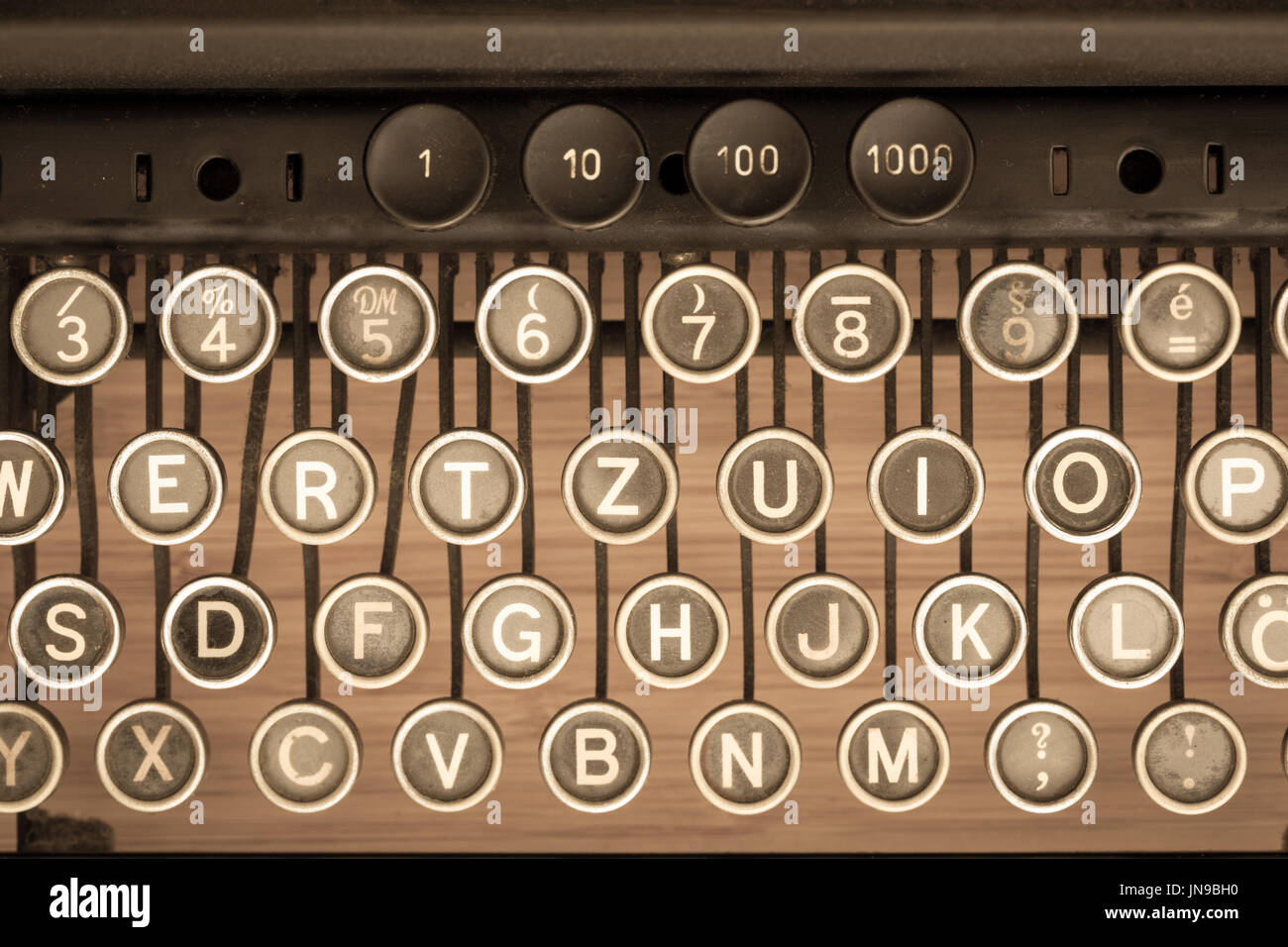 Keys of an old vintage mechanical typewriter Stock Photo - Alamy