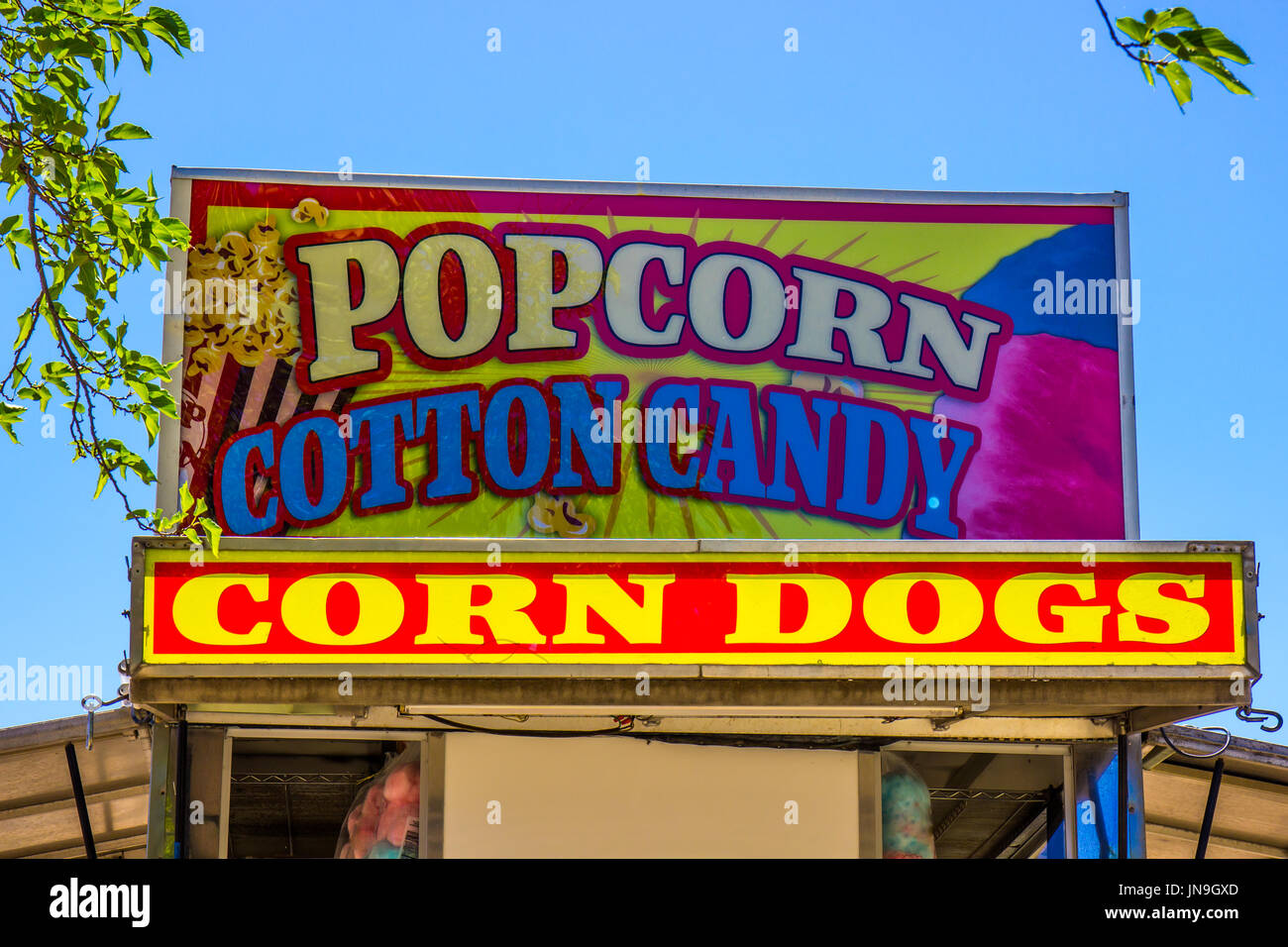 Refreshments Sign At Small County Fair Stock Photo - Alamy