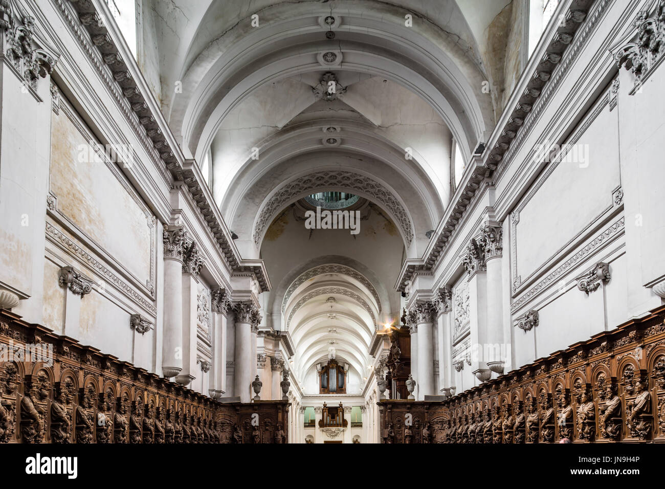 Beautiful interior view of abbey church in Floreffe, Belgium Stock ...