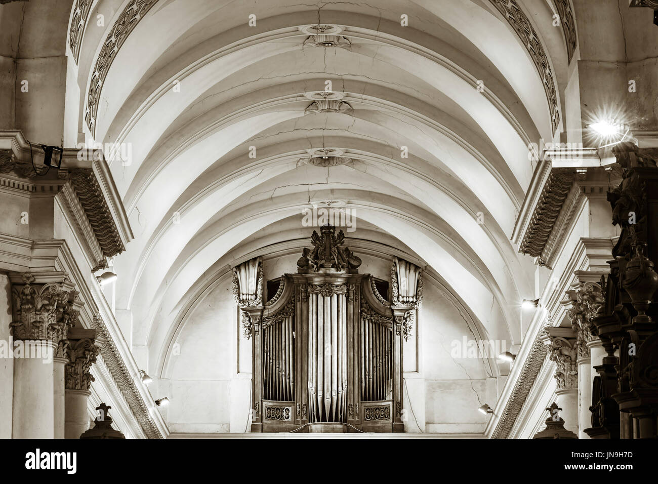 Beautiful interior view of abbey church in Floreffe, Belgium Stock ...