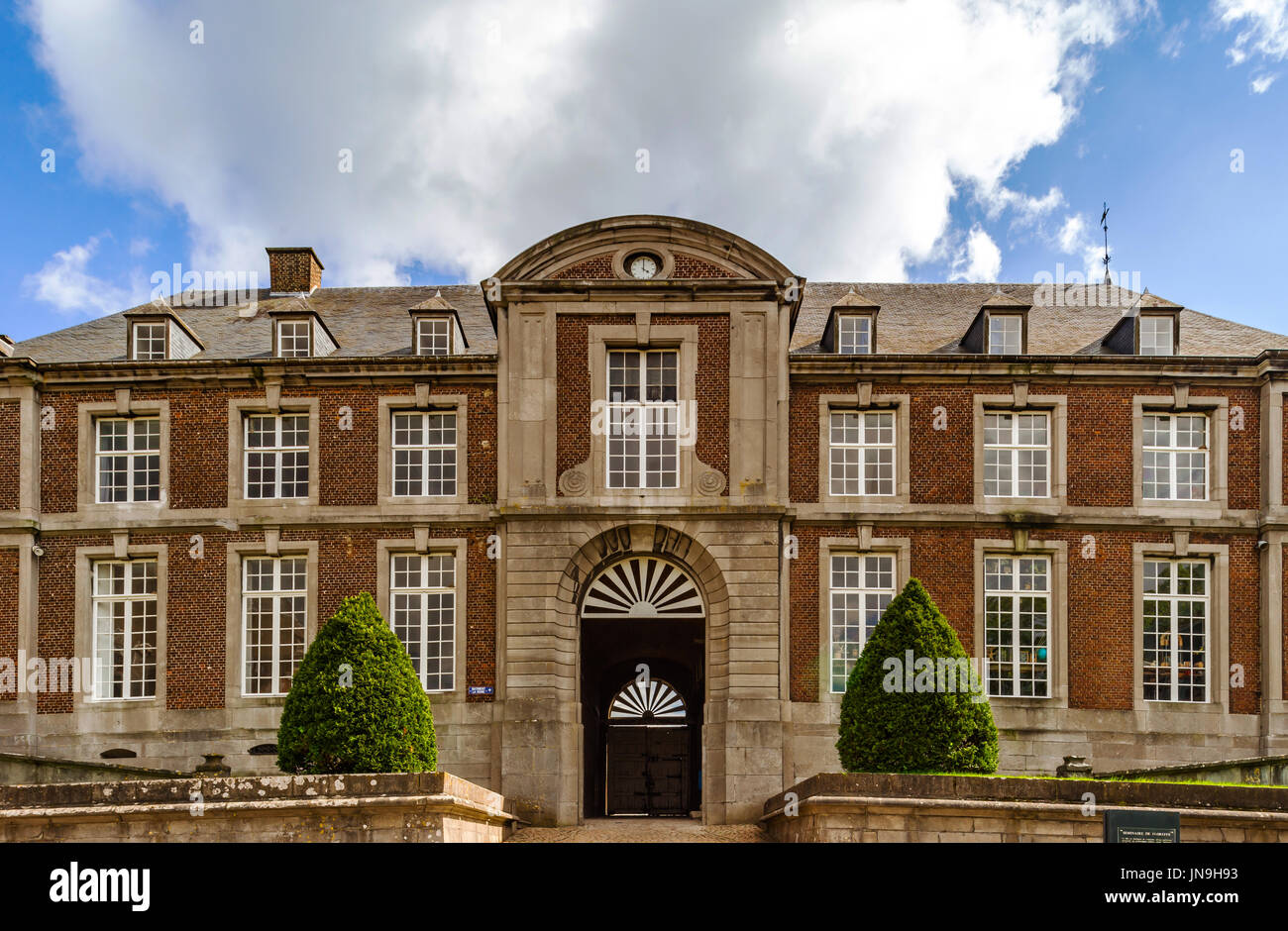 Old buildings of Floreffe Abbey, exterior view, summer day, Belgium ...