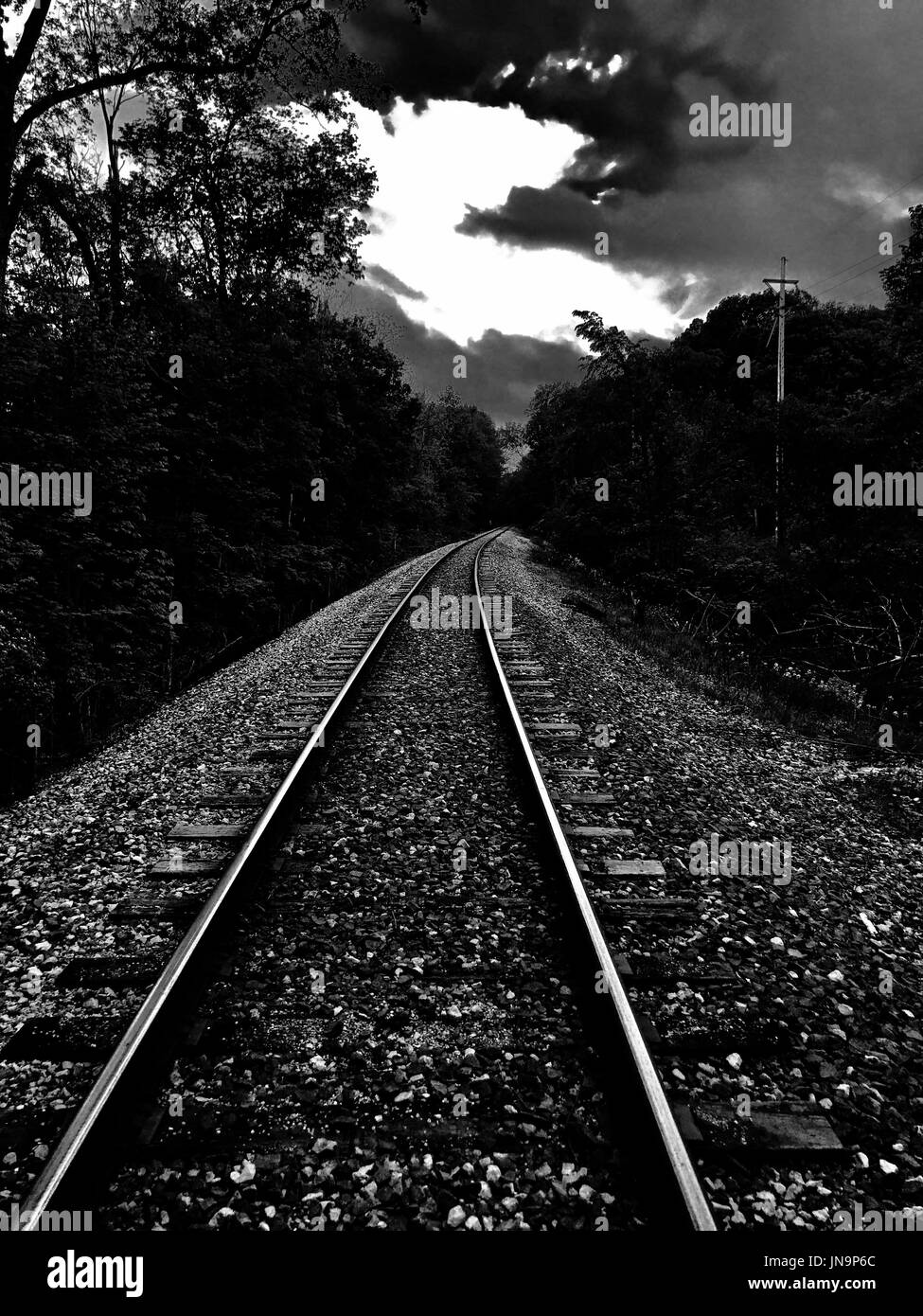 Black And White Railway Track High Resolution Stock Photography and ...