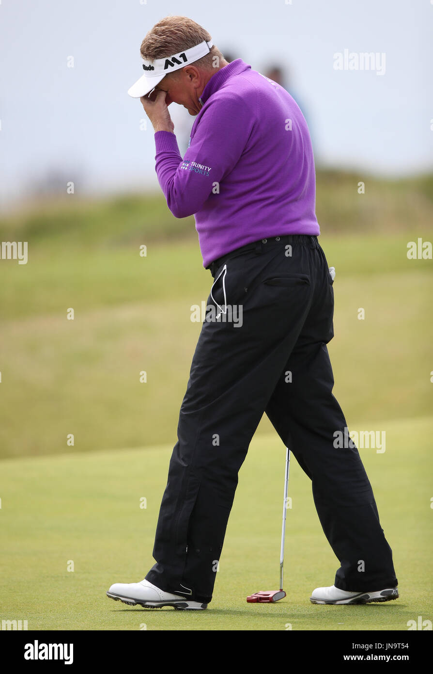 England's Paul Broadhurst looks dejected during day three of the Senior ...