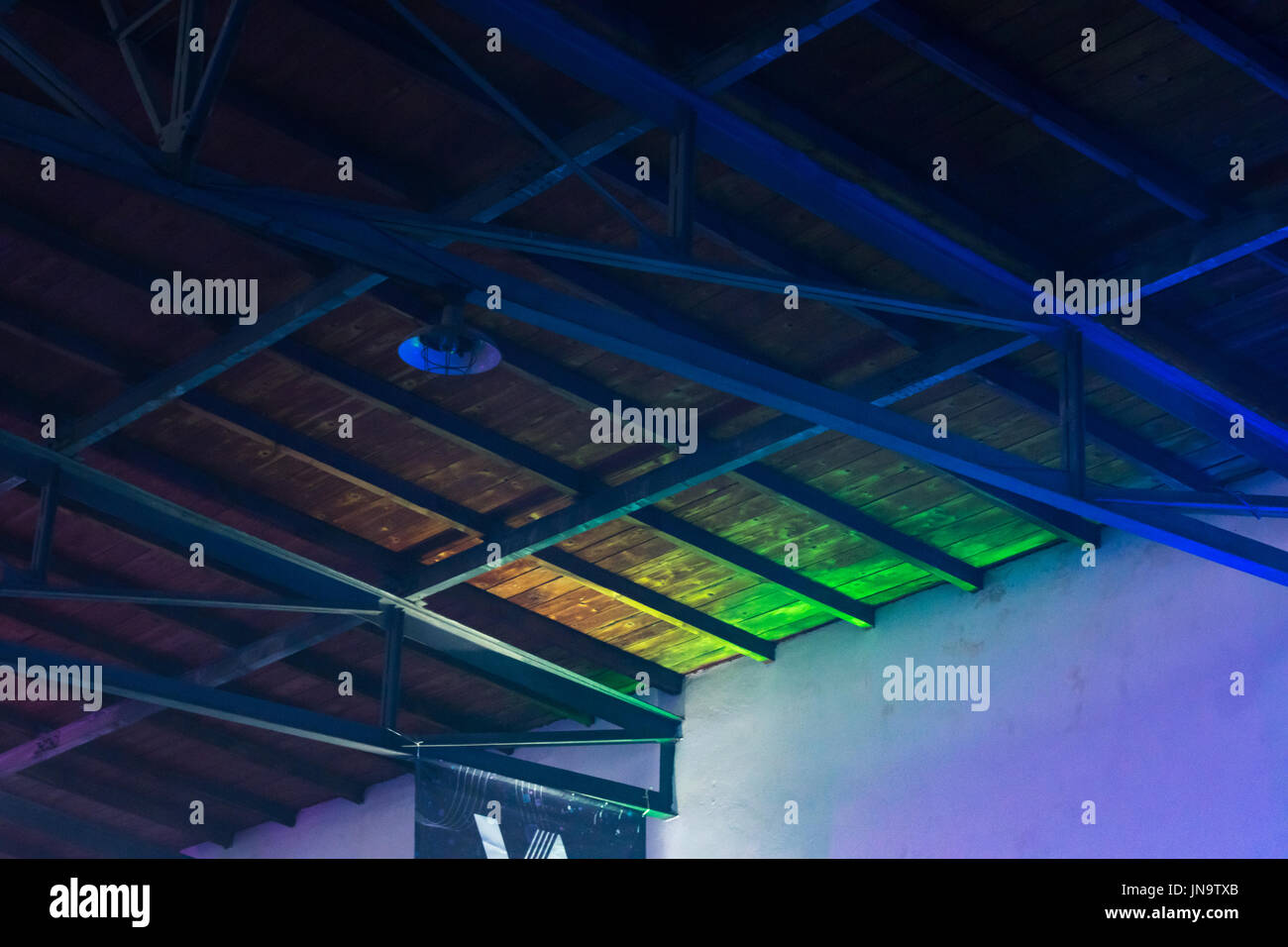 Colorful ceiling of hangar Stock Photo - Alamy