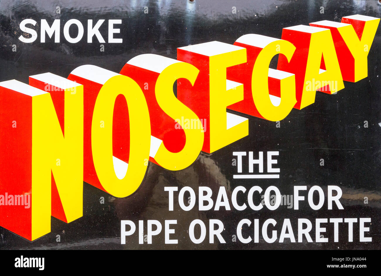 smoke nosegay, old metal plate signs, Alresford railway station in ...