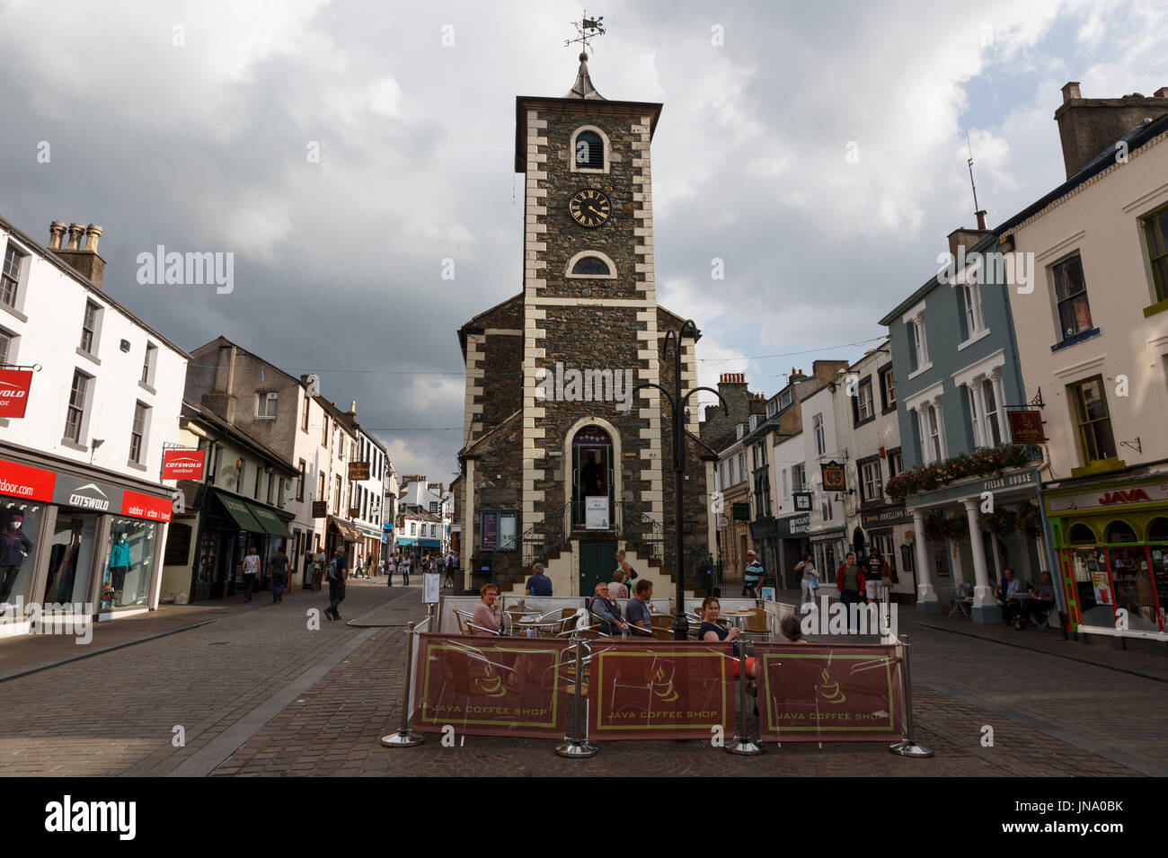 keswick town centre, lake district national park, cumbria, england, uk ...