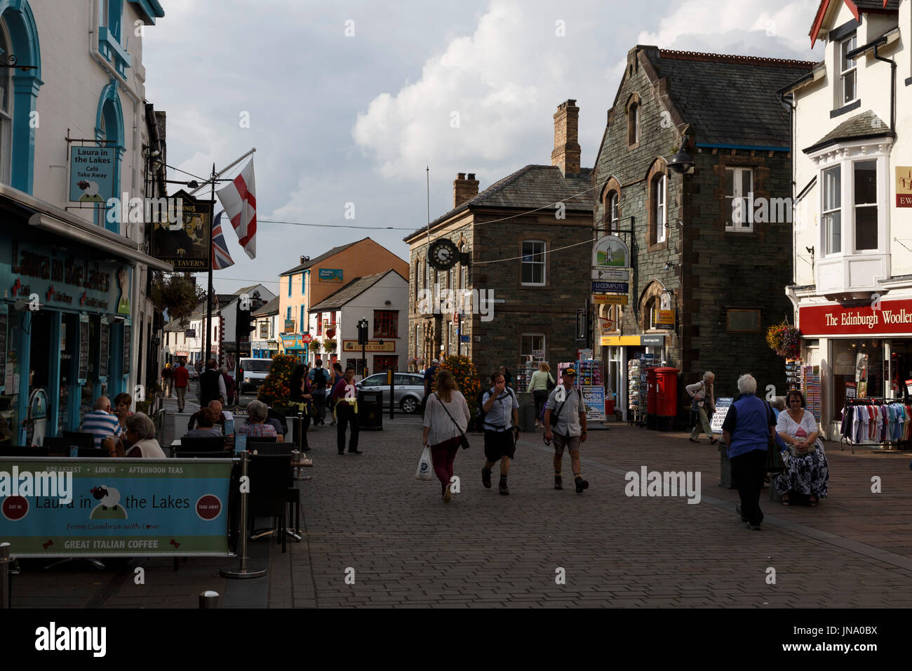 keswick town centre, lake district national park, cumbria, england, uk ...