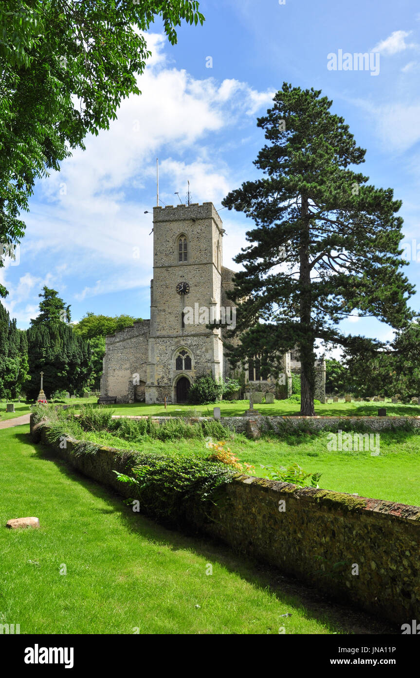 St Peter's Church in the village of Moulton, Suffolk, England, UK Stock ...