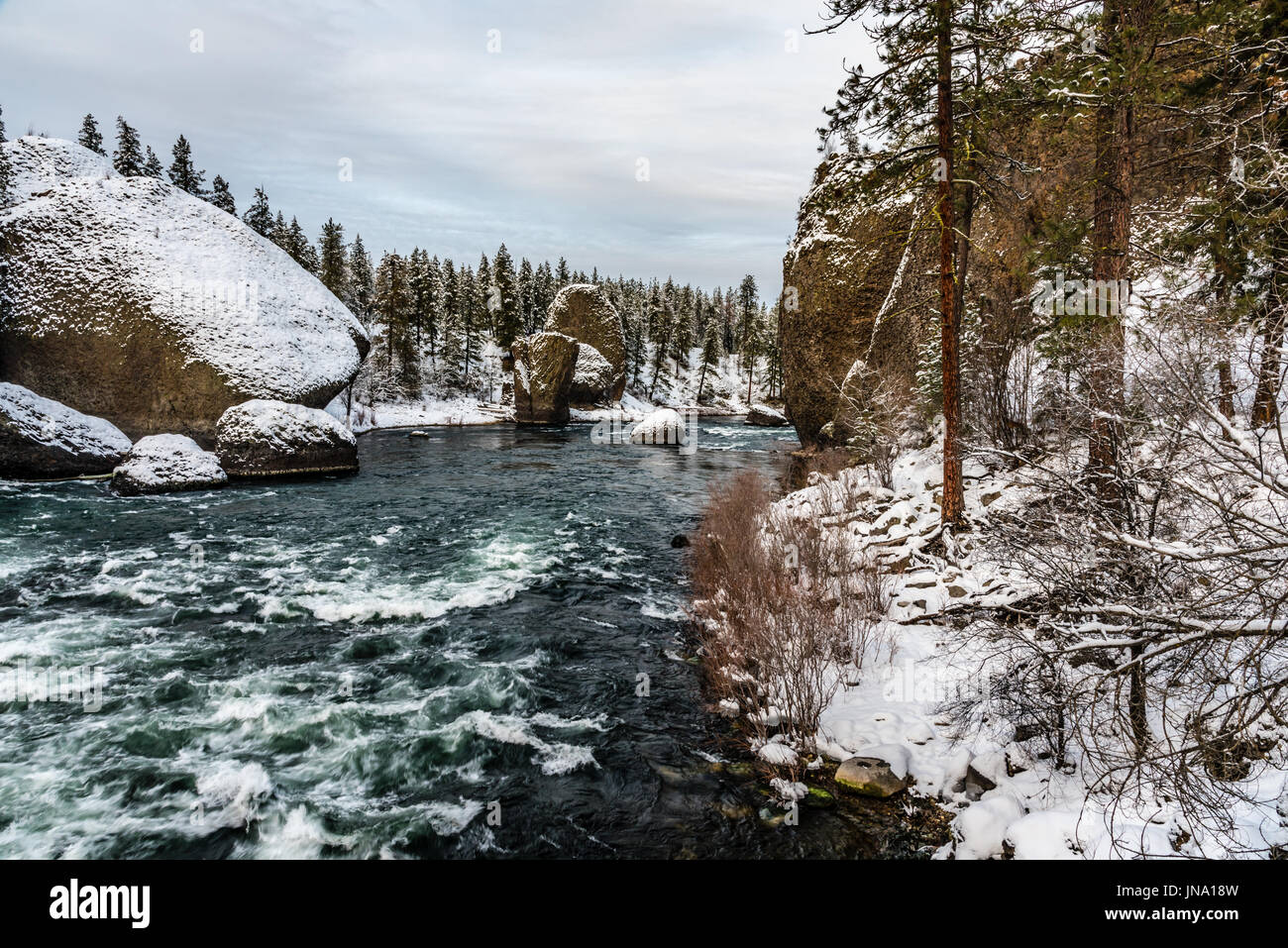 Bowl & Pitcher in winter at Riverside State Park Stock Photo - Alamy