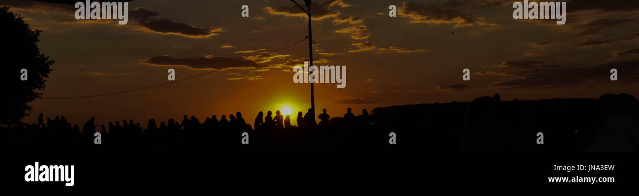 Sunset In Tutrakan - Festival The Fiery Danube Stock Photo - Alamy
