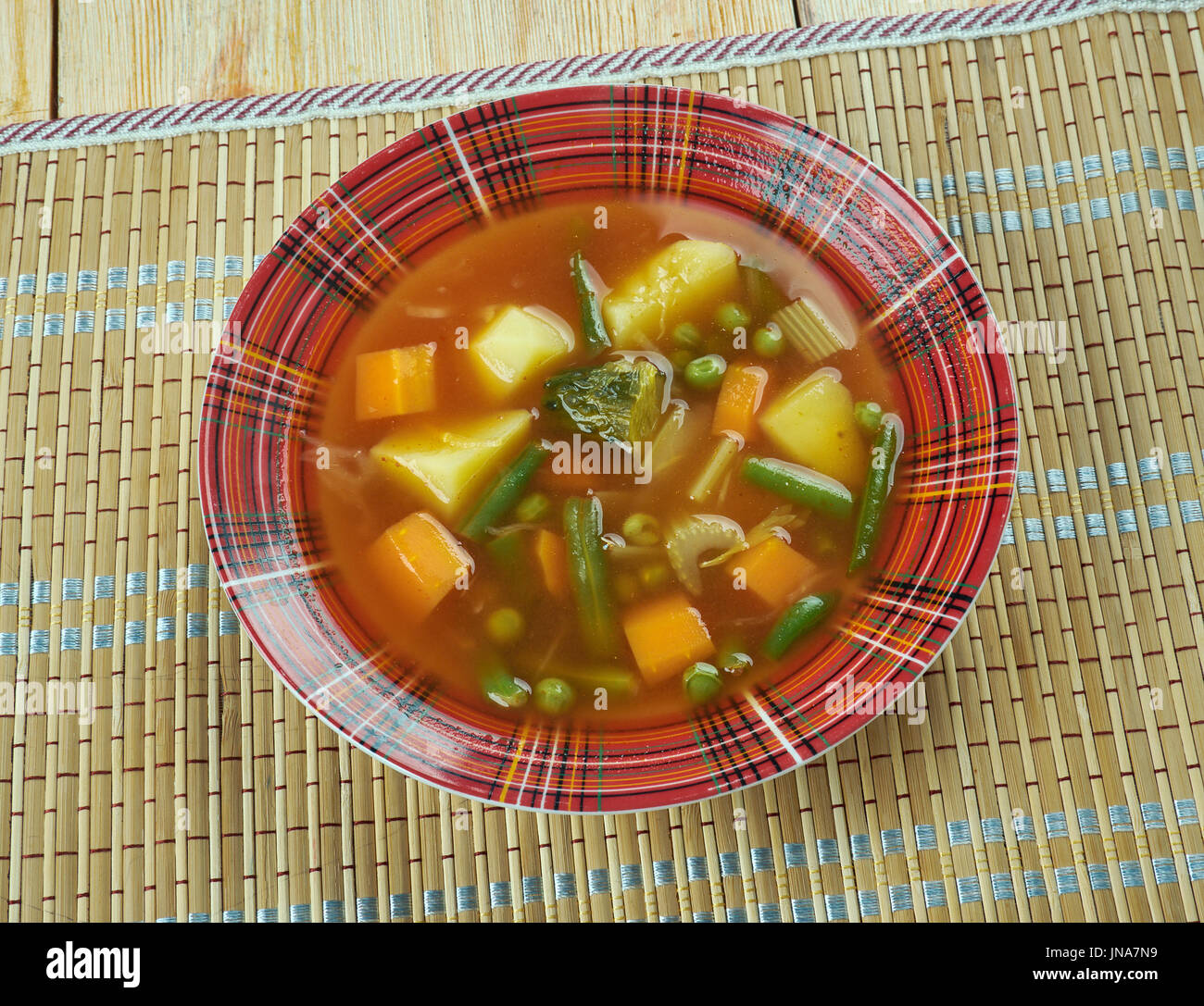 Ciorba de de legume - Romanian vegetable soup Stock Photo - Alamy