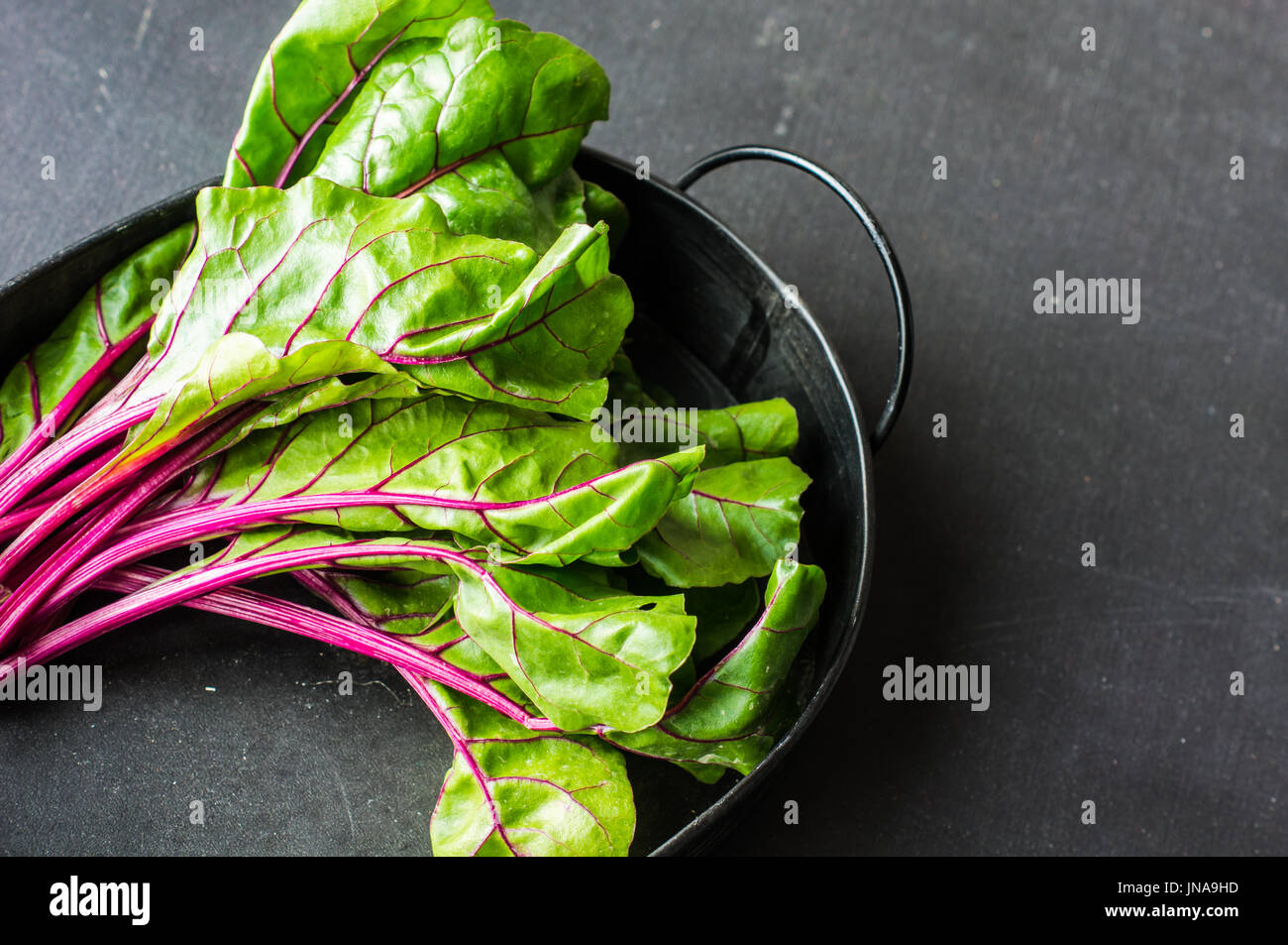 Organic food concept with ingredient for healthy salad - beat leaves ...