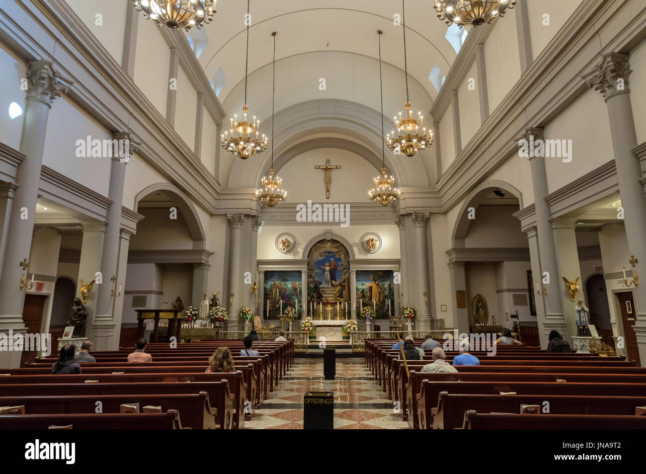 The main hall inside the Saint Agnes Church in New York City, New York ...