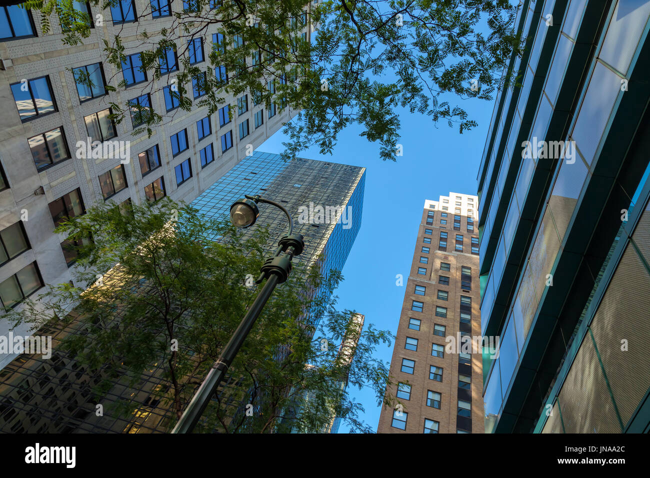 View of the New York high rises from the lower angle, New York City ...