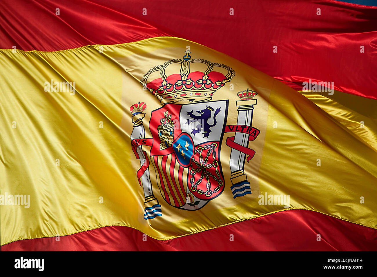 The Spanish national flag in the sky, Spain Stock Photo - Alamy
