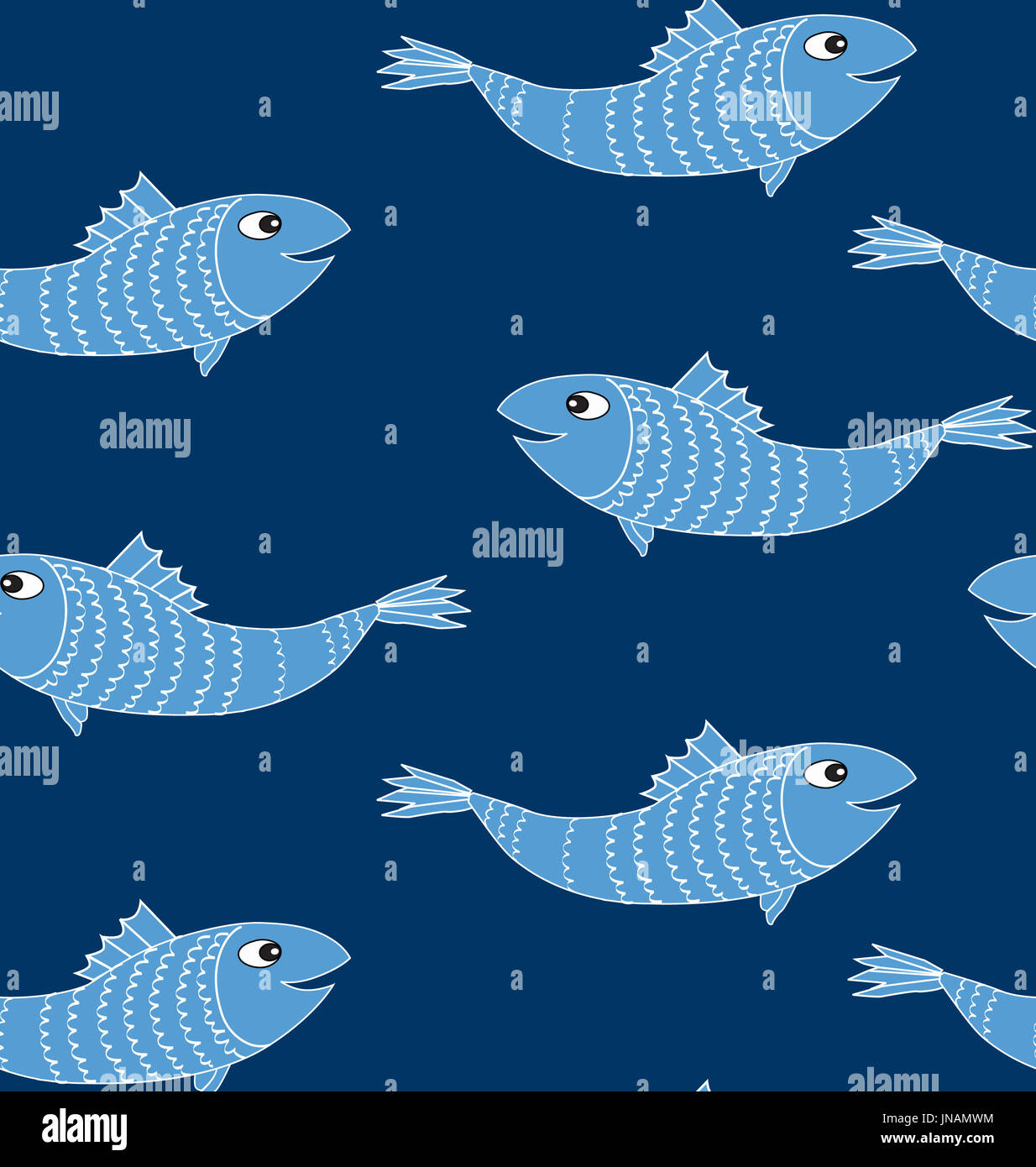 Fish seamless patern. Sea life pattern with fishes. Marine background ...
