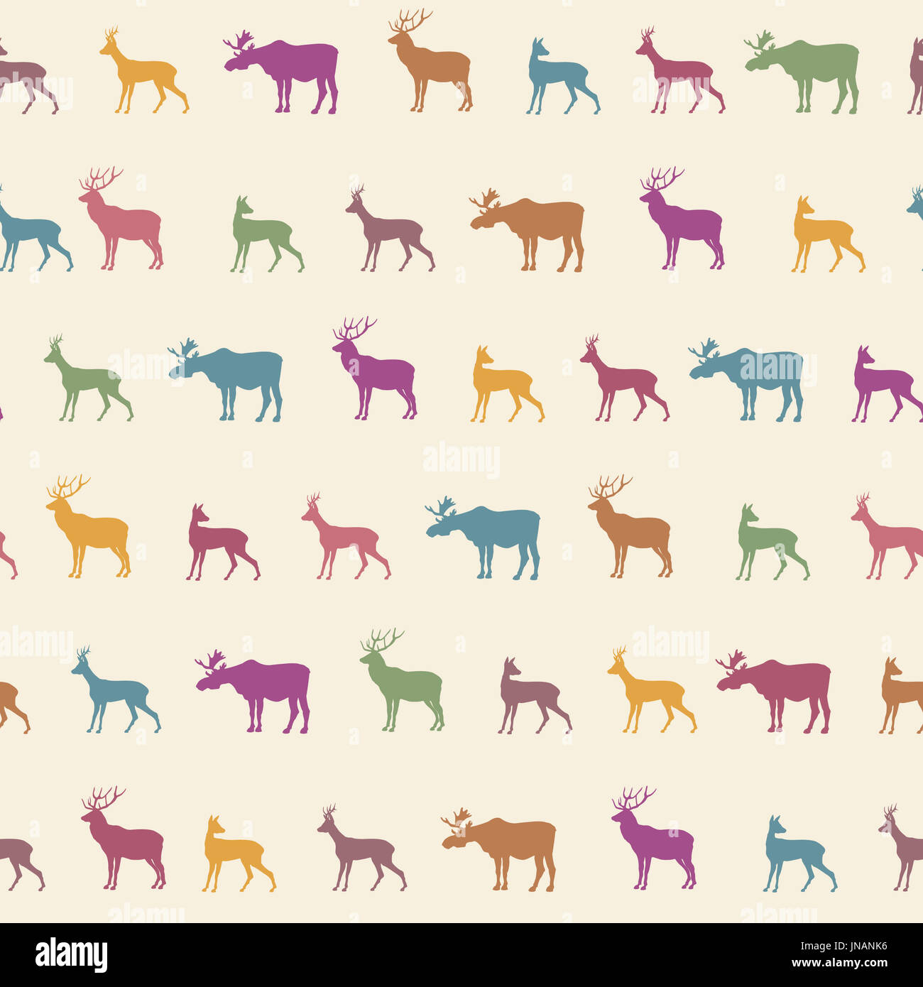 Animals silhouette seamless pattern. Wildlife tiled textured backgroun ...