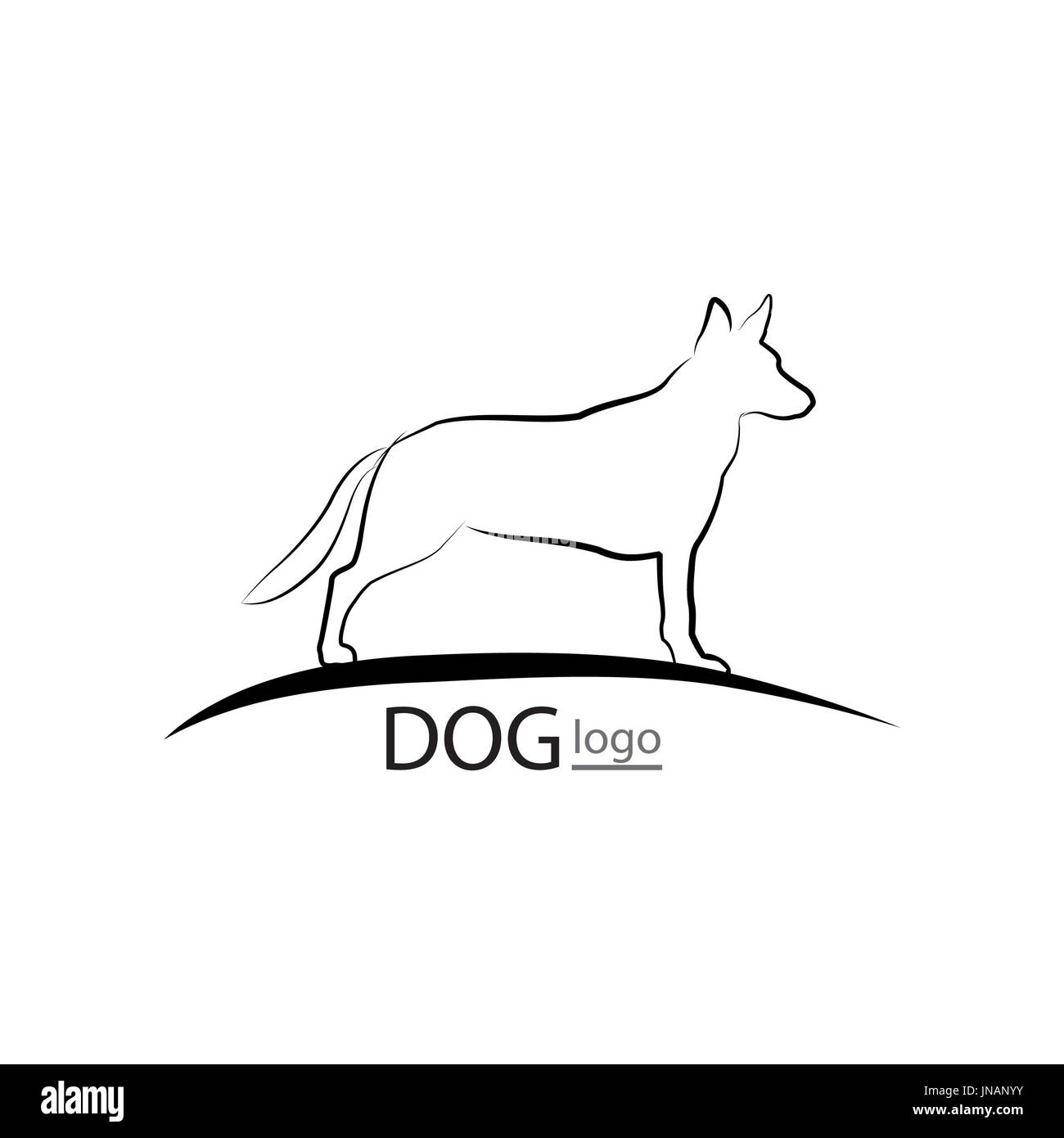 Dog symbol. Pet logo design. Dog standing silhouette Stock Photo - Alamy
