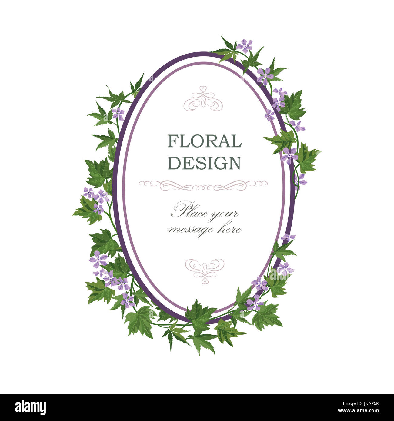 Watercolor floral oval Cut Out Stock Images & Pictures - Alamy