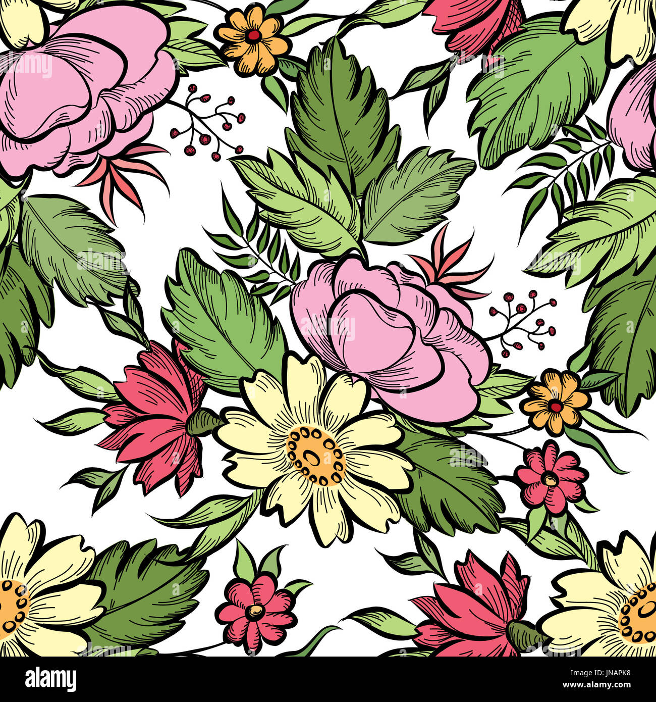 Floral seamless pattern. Flower background. Floral tile spring texture ...