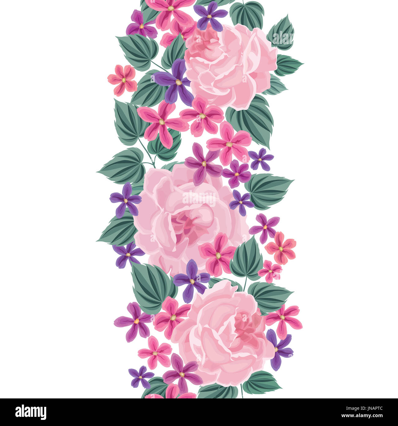 Floral seamless pattern. Flower border background. Floral tile spring ...