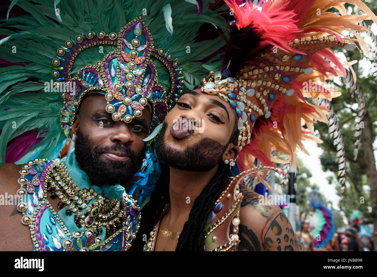 Dancers celebrating 50th Notting Hill Carnival Stock Photo - Alamy