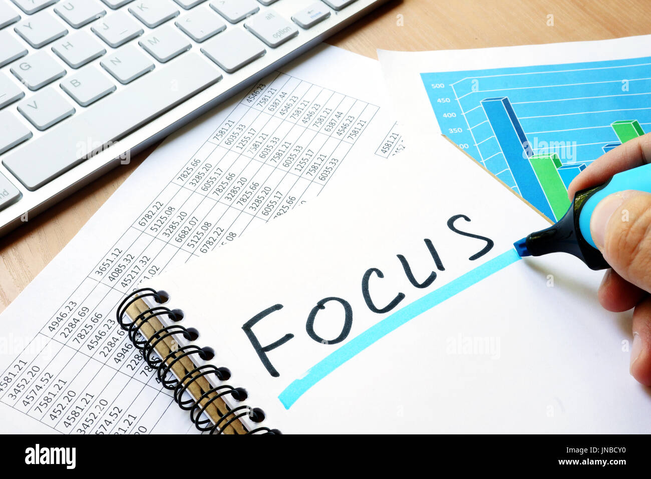 Focus written in a note. Business concept Stock Photo - Alamy